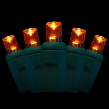 70 Bulb 5mm LED String Mini Lights, 4" Spacing - Orange – Elite Holiday ...