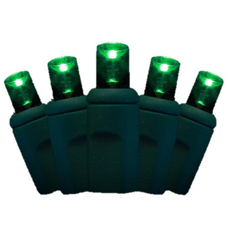 70 Bulb 5mm LED String Mini Lights, 4" Spacing - Green – Elite Holiday ...