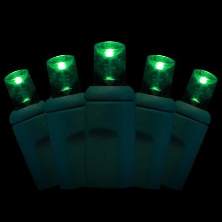 70 Bulb 5mm LED String Mini Lights, 4" Spacing - Green – Elite Holiday ...