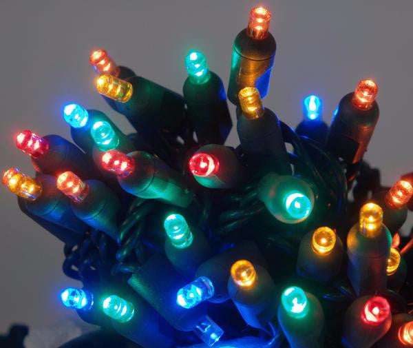70 Bulb 5mm LED String Mini Lights, 4" Spacing - Multi-Color – Elite ...